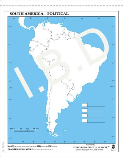 Practice Map Of South America Political Map | Indian Book Depot