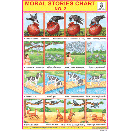 MORAL STORIES CHART NO. 2 SIZE 24 X 36 CMS CHART NO. 117