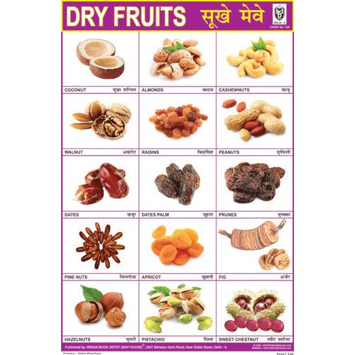 DRY FRUITS CHART SIZE 24 X 36 CMS CHART NO. 129