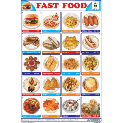 FAST FOOD SIZE 24 X 36 CMS CHART NO. 159
