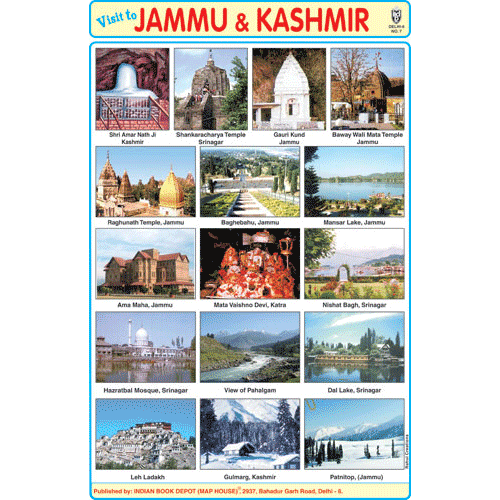 JAMMU KASHMIR CHART SIZE 12X18 (INCHS) 300GSM ARTCARD
