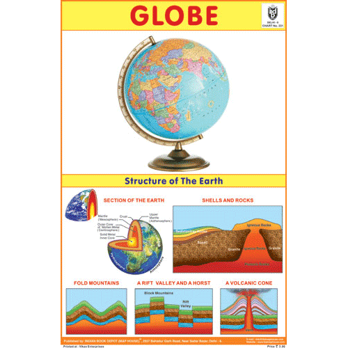 GLOBLE CHART SIZE 12X18 (INCHS) 300GSM ARTCARD