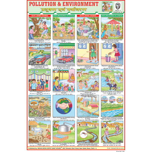 ENVIRONMENT (POLLUTION CHART) CHART SIZE 12X18 (INCHS) 300GSM ARTCARD