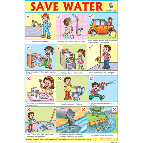 SAVE WATER CHART SIZE 12X18 (INCHS) 300GSM ARTCARD