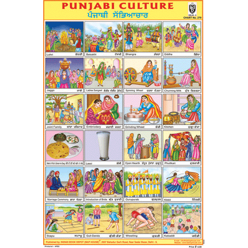 PUNJABI CULUTRE CHART SIZE 12X18 (INCHS) 300GSM ARTCARD