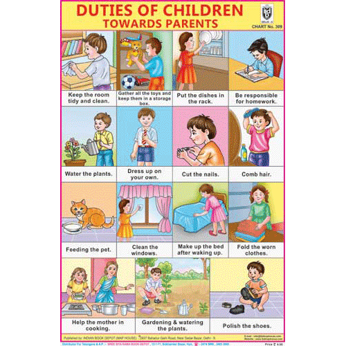 DUTIES OF CHILDREN ( TOWARDS PARENTS) SIZE 24 X 36 CMS CHART NO. 309
