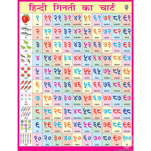 COUNTING (HINDI) CHART SIZE 45 X 57 CMS