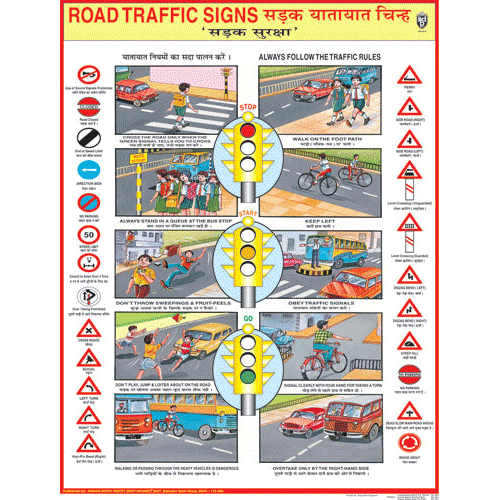 ROAD TRAFFIC SIGNS CHART SIZE 45 X 57 CMS