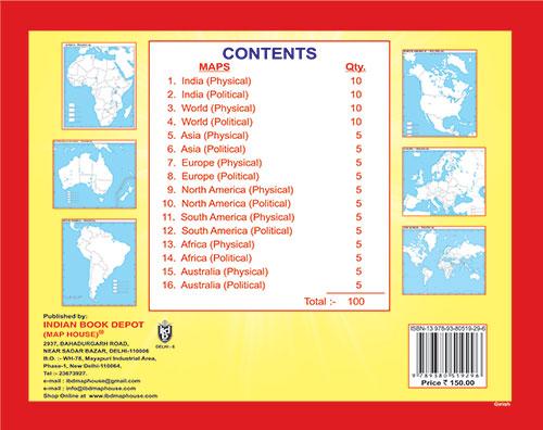 Cut And Draw Outline Map Practice Book Indian Map | World Maps ...