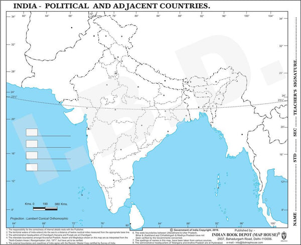 Map Of India Worksheet