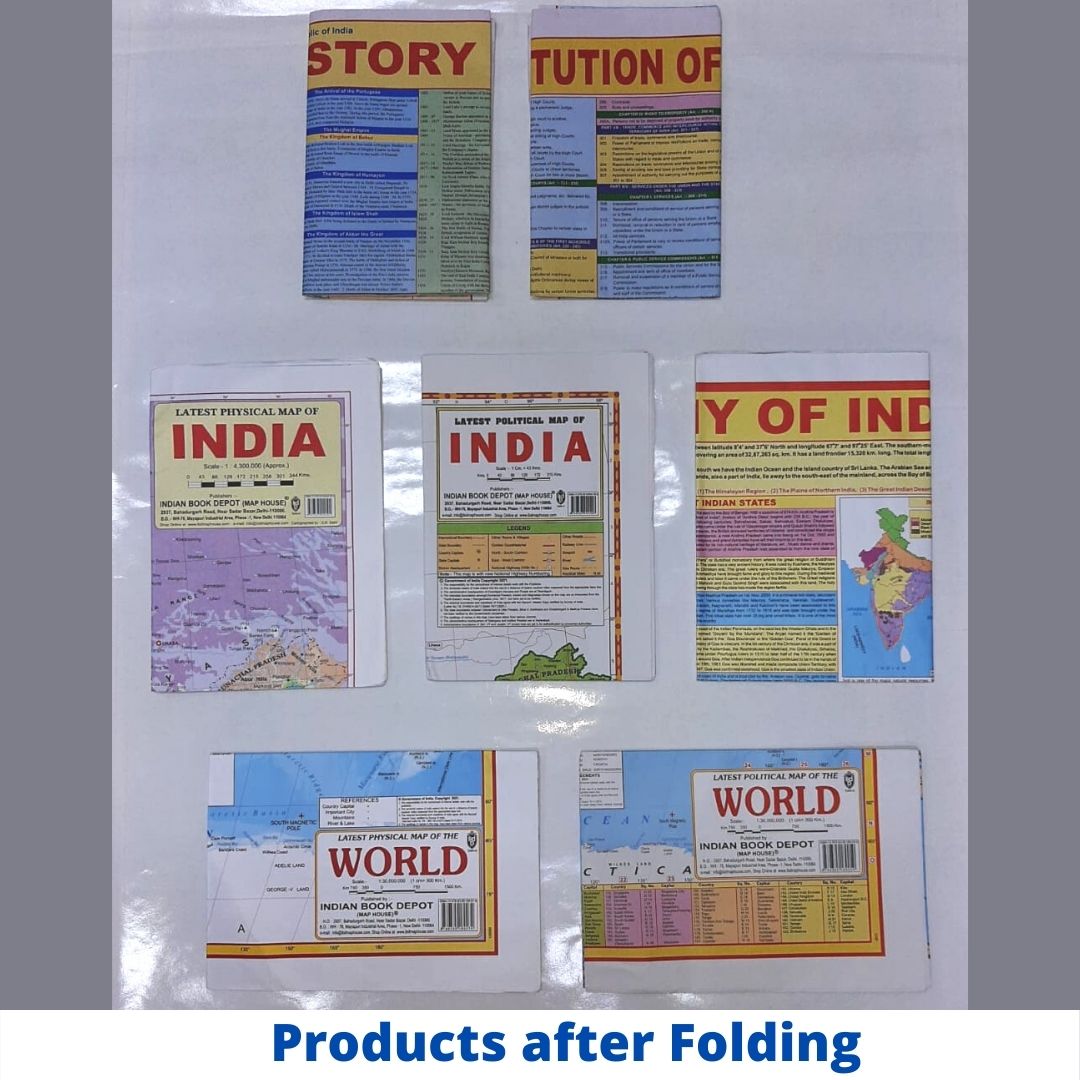 Set of 7 Maps and charts- India Political, Physical | World Political,
