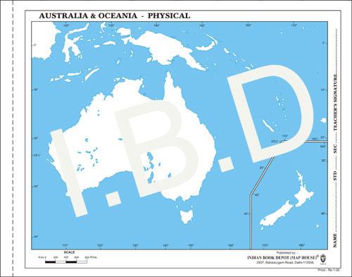 Big size | Practice Map of Australia Physical |Pack of 100 Maps| Outli