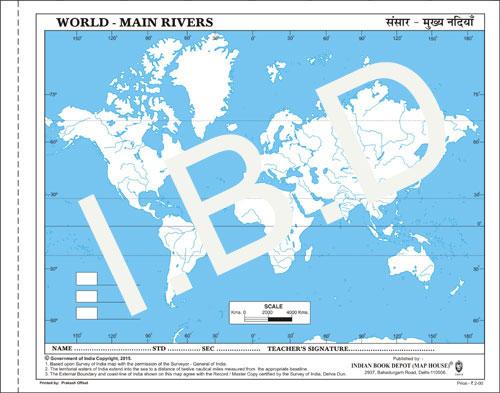 Practice World River Map | Pack of 100 Maps | Outline Maps | Indian ...